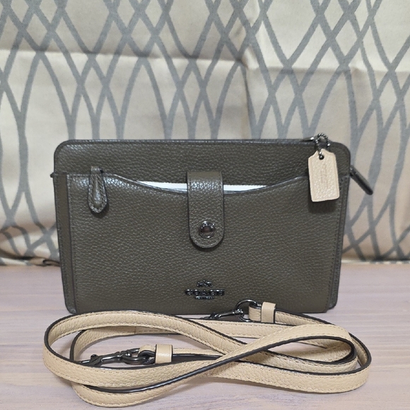 Coach | Bags | Coach 27 Brown Crossbody Bag With Crean Wallet | Poshmark